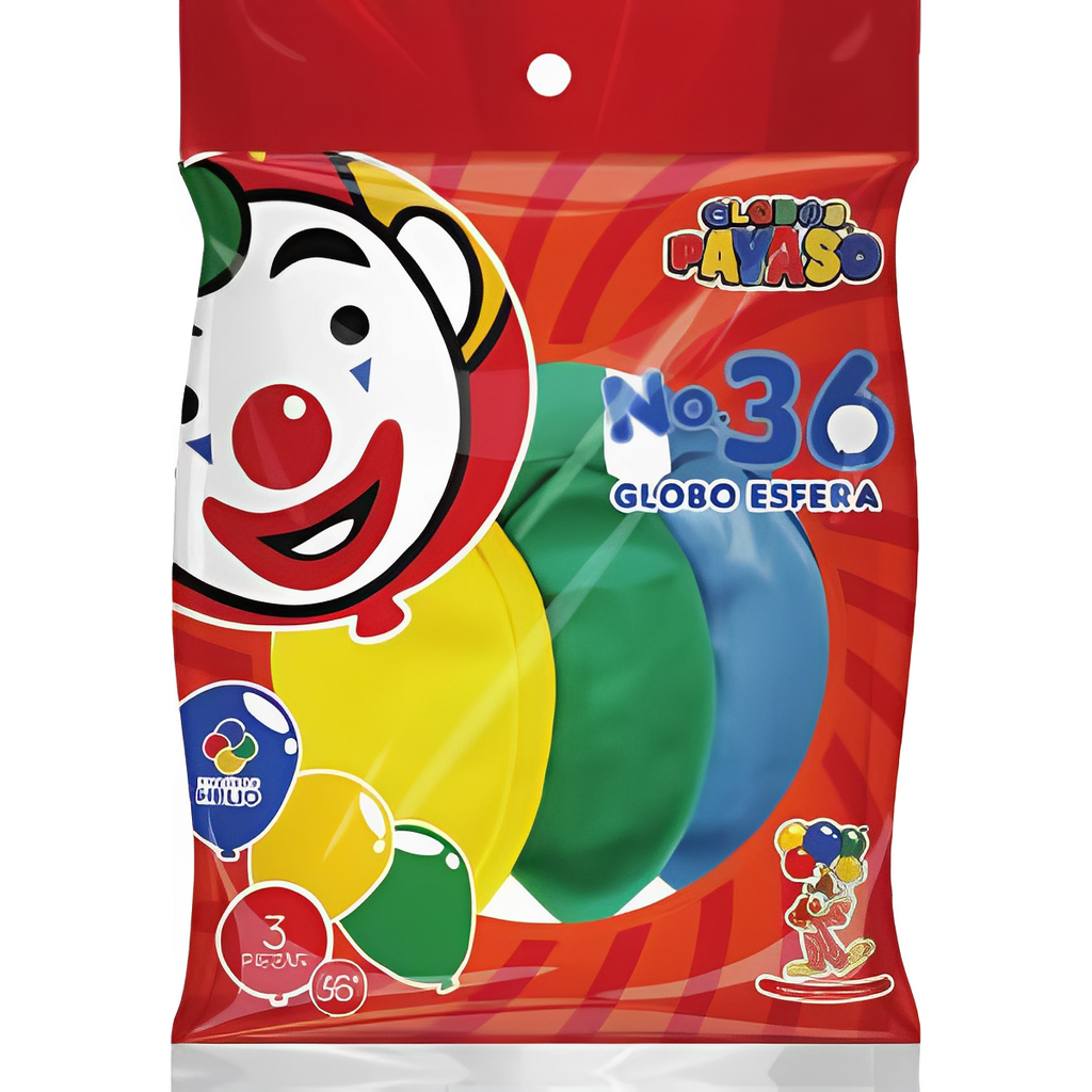 Pack 3 globos Payaso Esfera P-36 | Score México